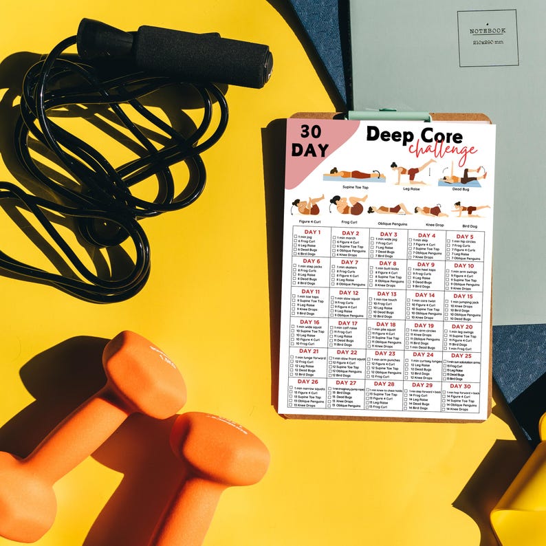 30 Day Challenge Core Workout, Deep Core Exercises, Abdominals, Pelvic ...