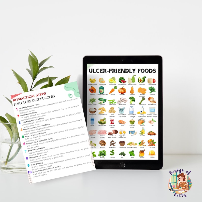 Ulcer Diet Poster, Peptic Ulcer Food List, PDF, Printable Poster to ...