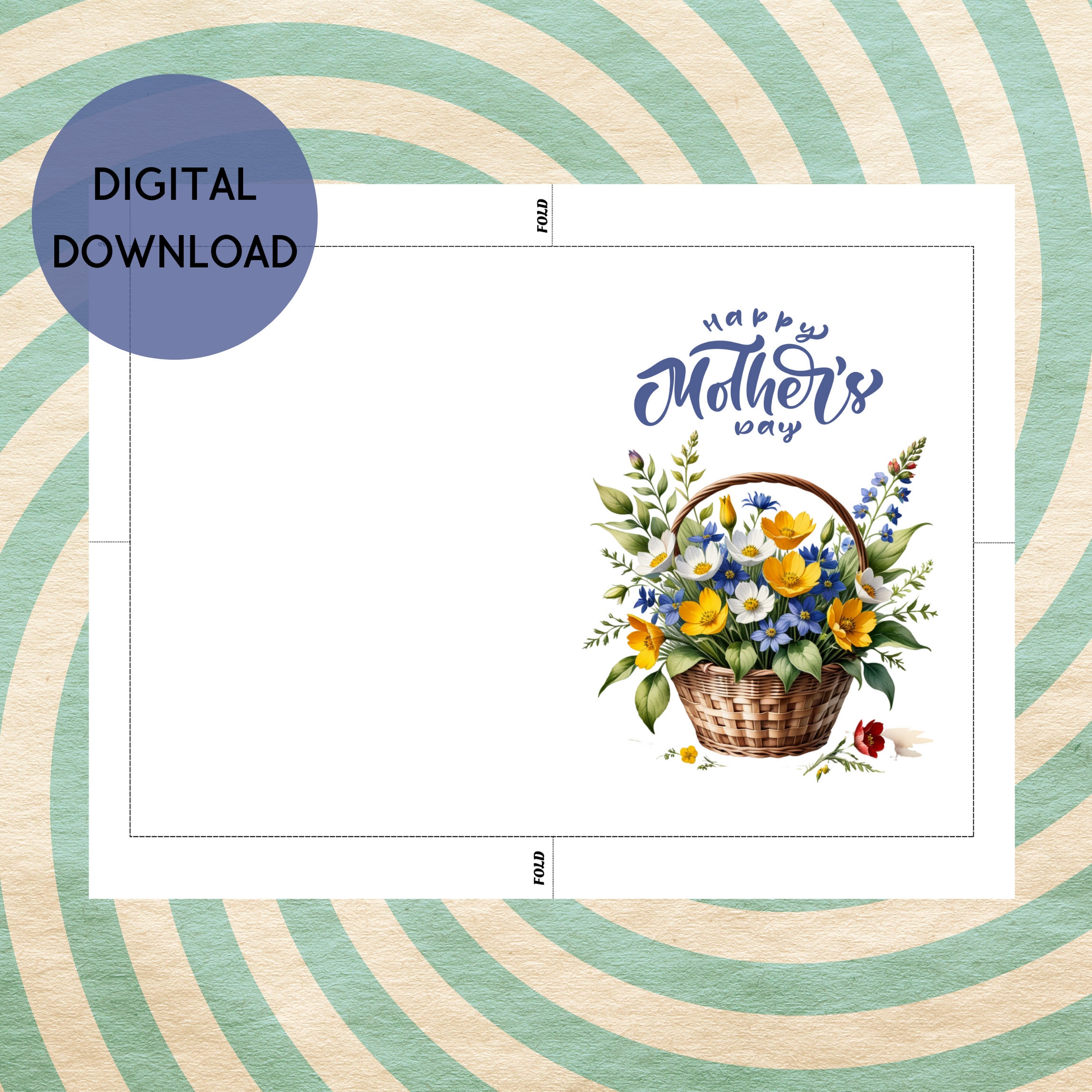 Printable Mother's Day Card, Happy Mother's Day INSTANT DOWNLOAD - Etsy