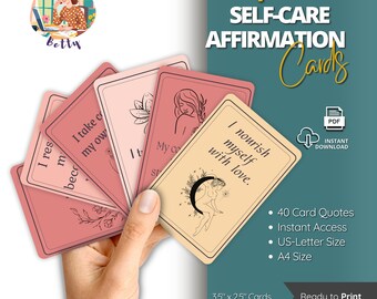 50 Affirmation Cards Digital Download, Mindfulness Affirmations Deck ...