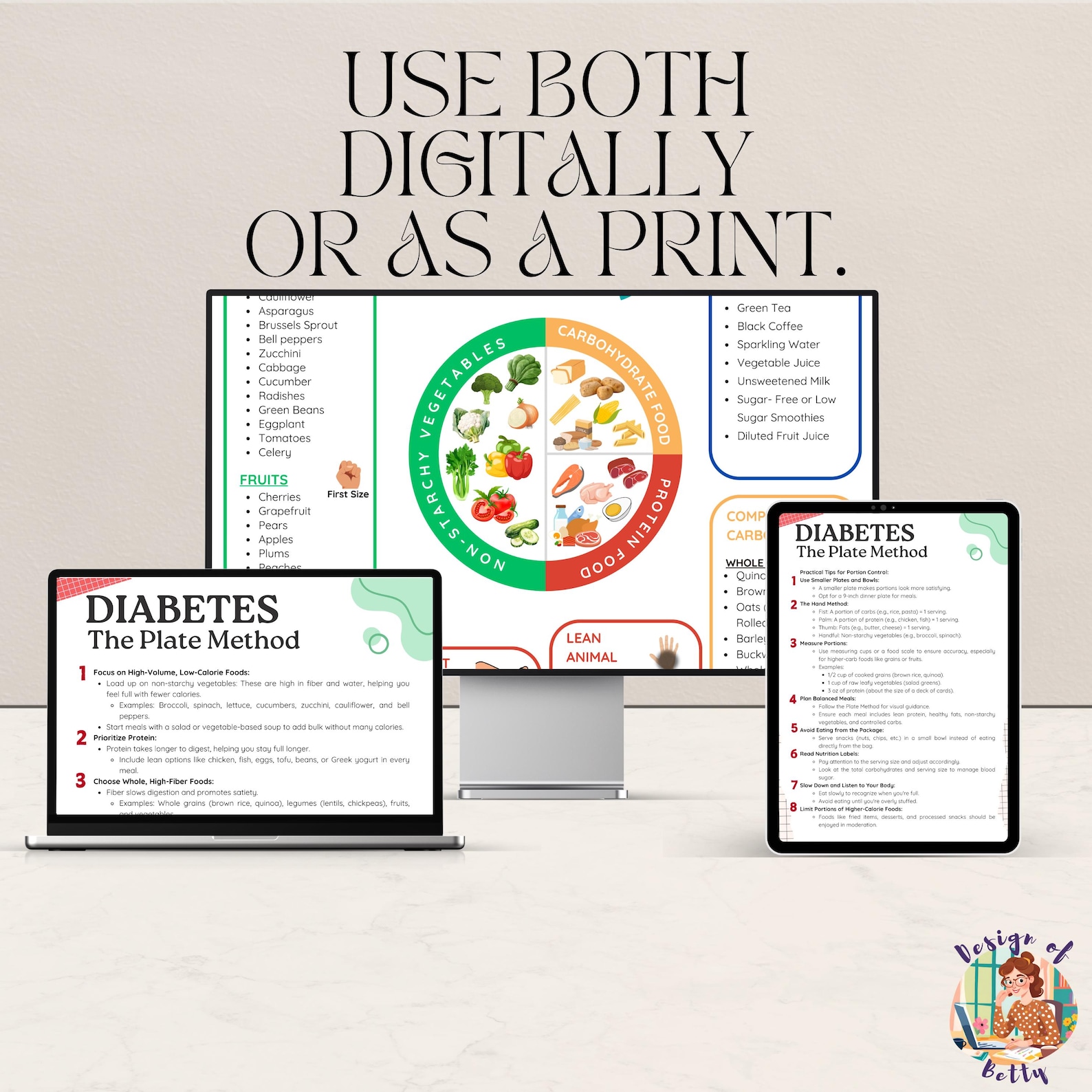 Diabetic Food List in the Plate Method, Diabetic Meal Plan and Food ...