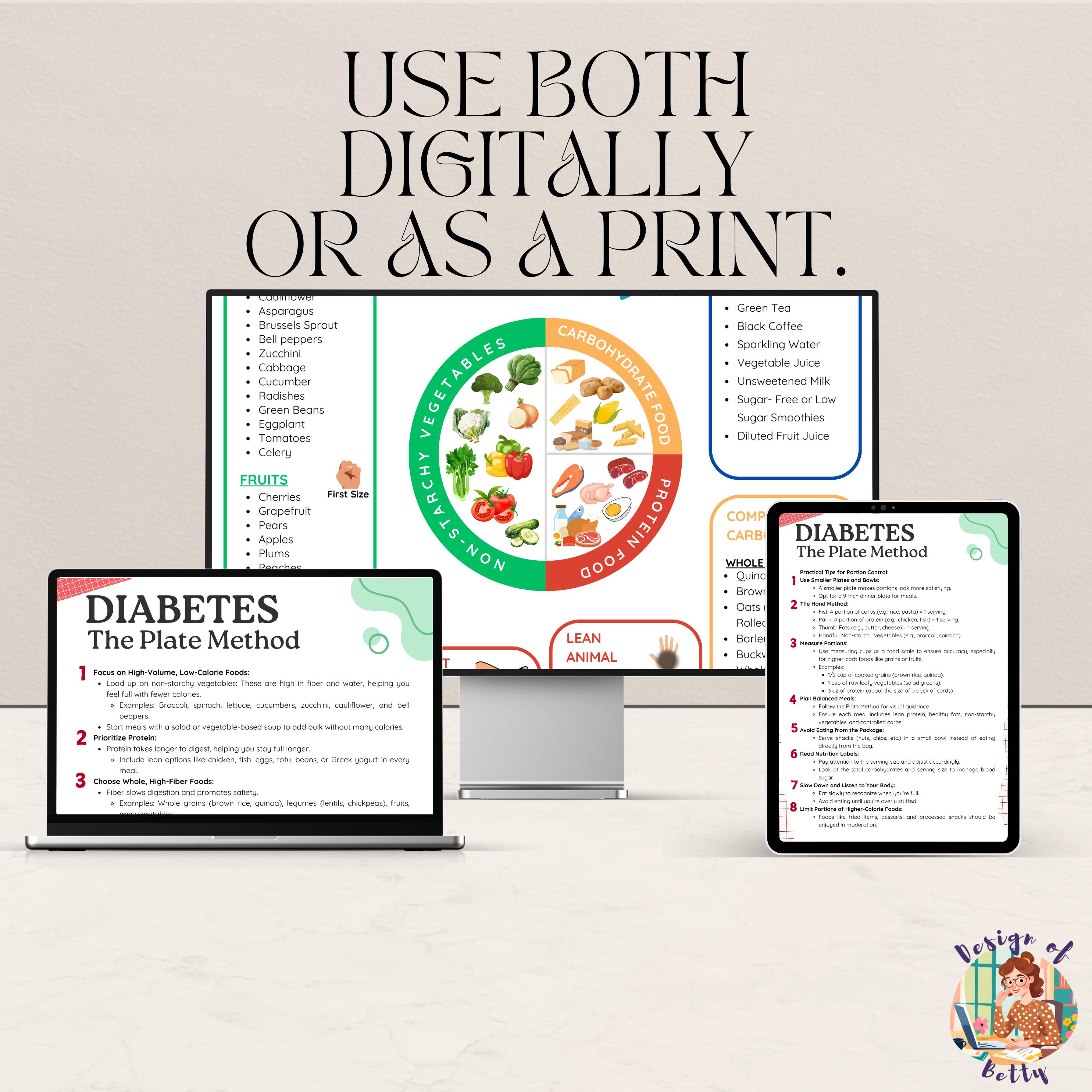 Diabetic Food List in the Plate Method, Diabetic Meal Plan and Food ...