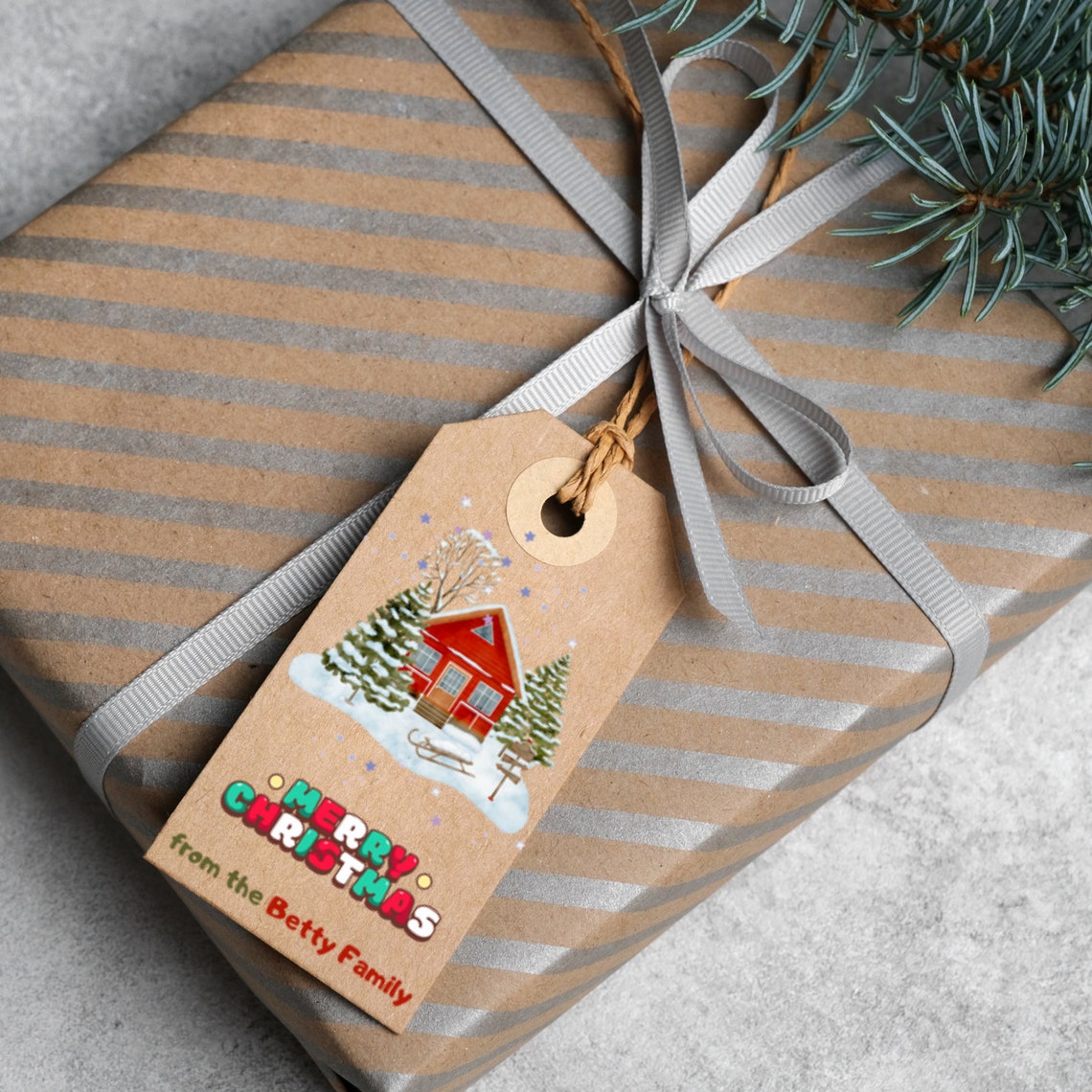 Editable Christmas Gift Tags Printable Template Canva DIY Gift Tag ...