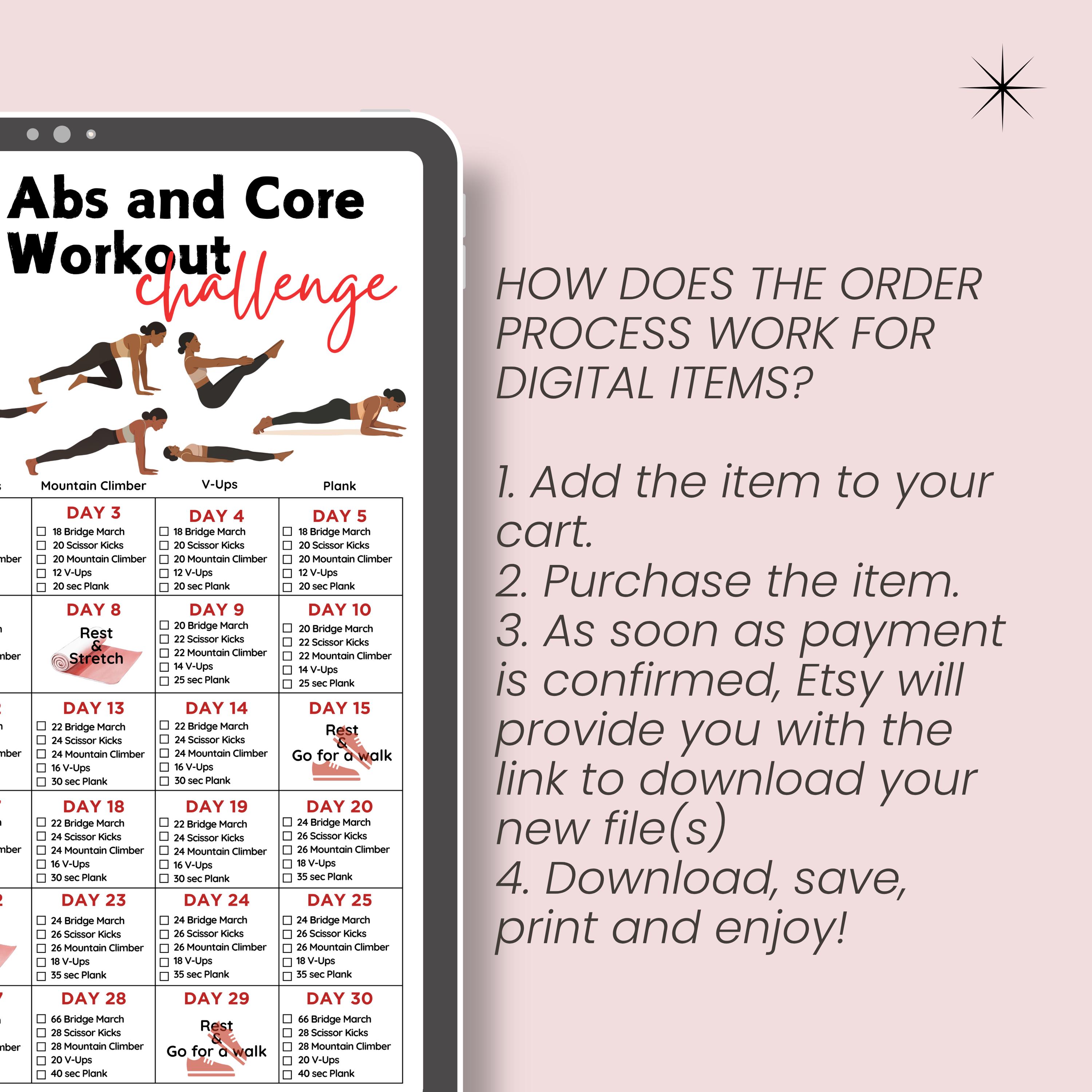 30 Day Abs and Core Workout Challenge | Core Workout Plan | Strengthen ...