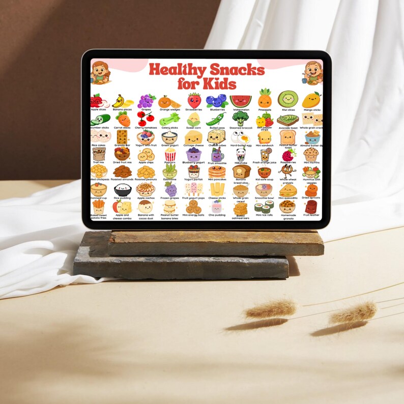Healthy Snacks for Kids, Printable Snack Ideas Chart, Fun & Nutritious ...