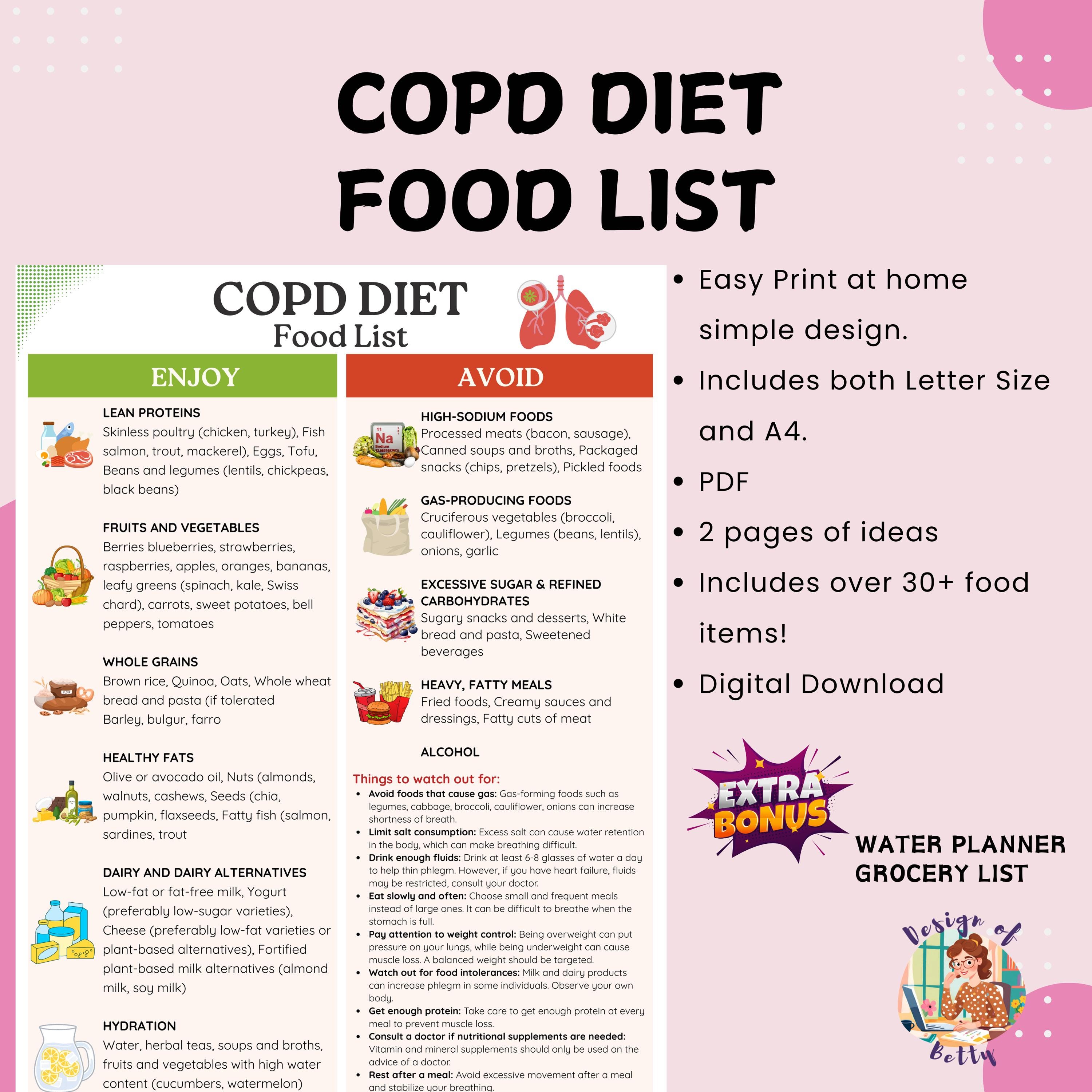 COPD Diet Food List, COPD Diet Plan PDF, Diet Sheet for Chronic ...