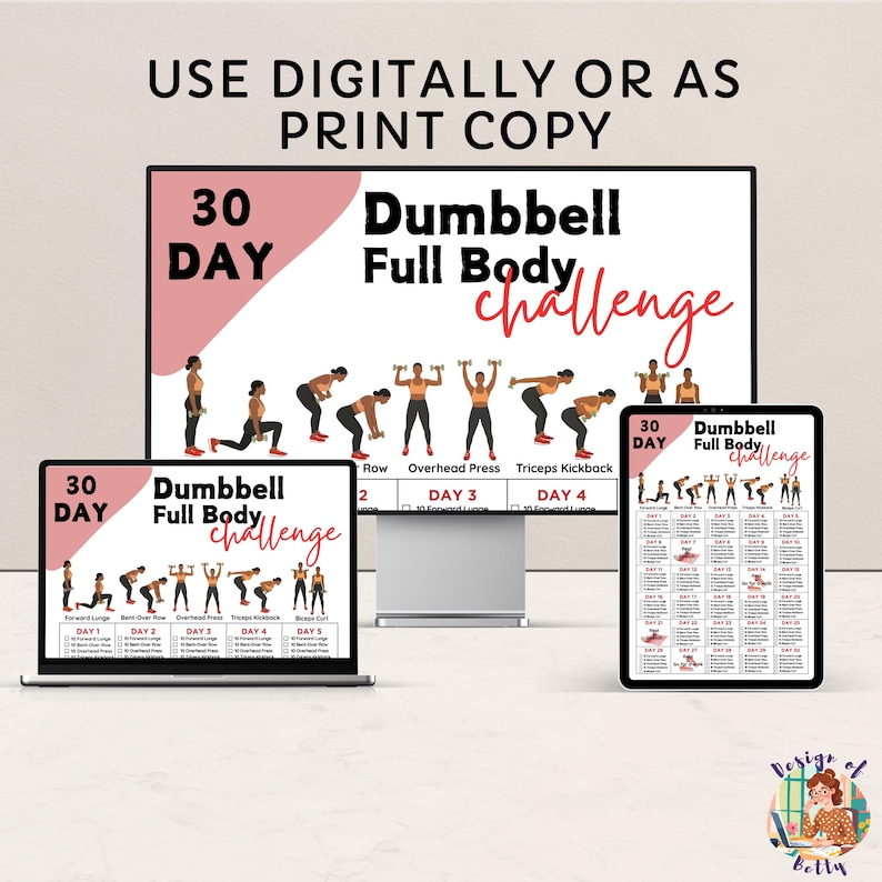 30-day Dumbbell Full Body Challenge: Home Fitness (digital Download) - Etsy