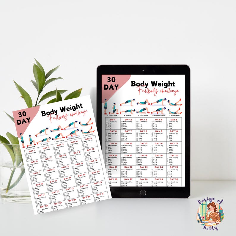 30 Day Male Home Body Weight Challenge, Home Workout Exercises for Men ...