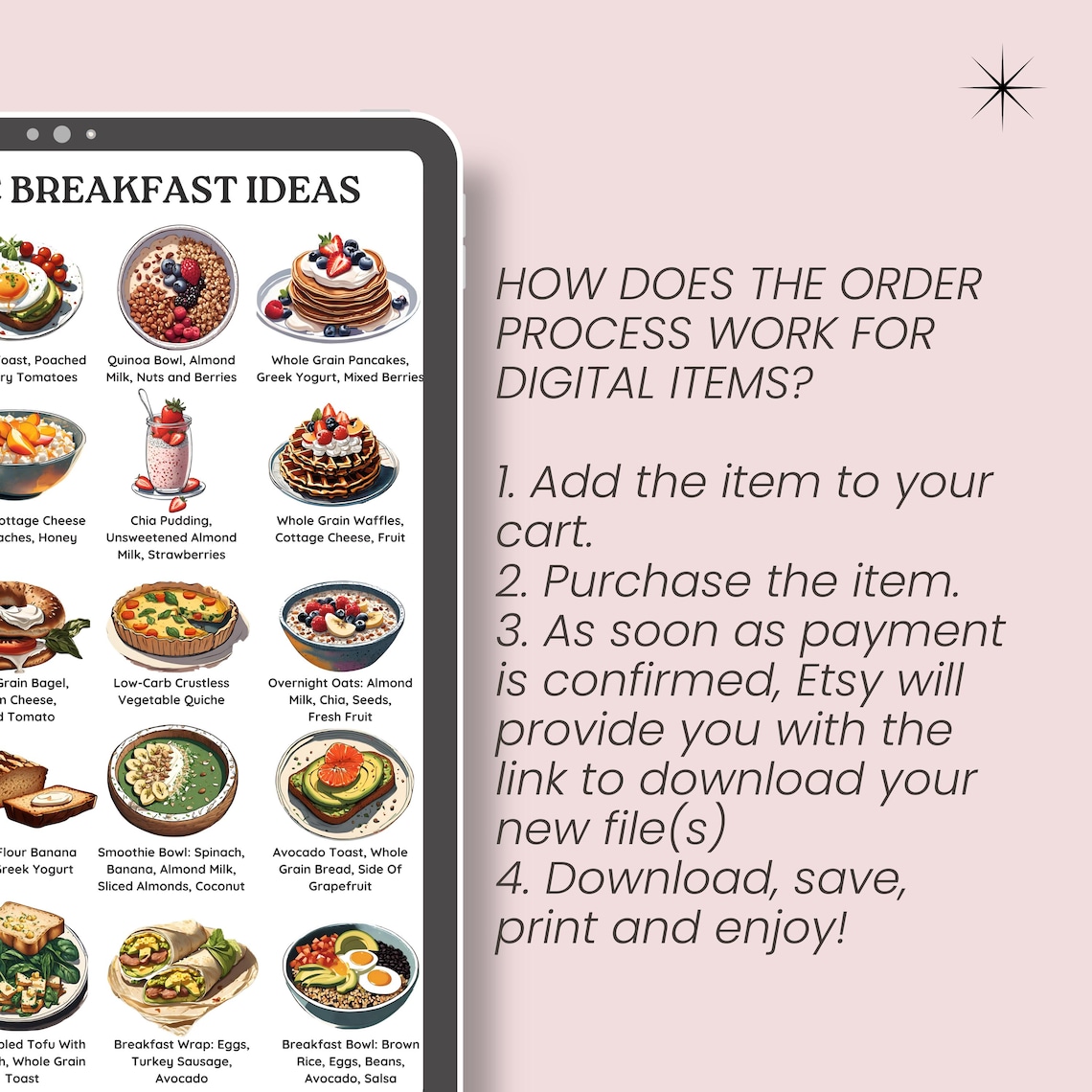 Diabetic Breakfast Ideas, Breakfast Food for Diabetics, Printable PDF ...