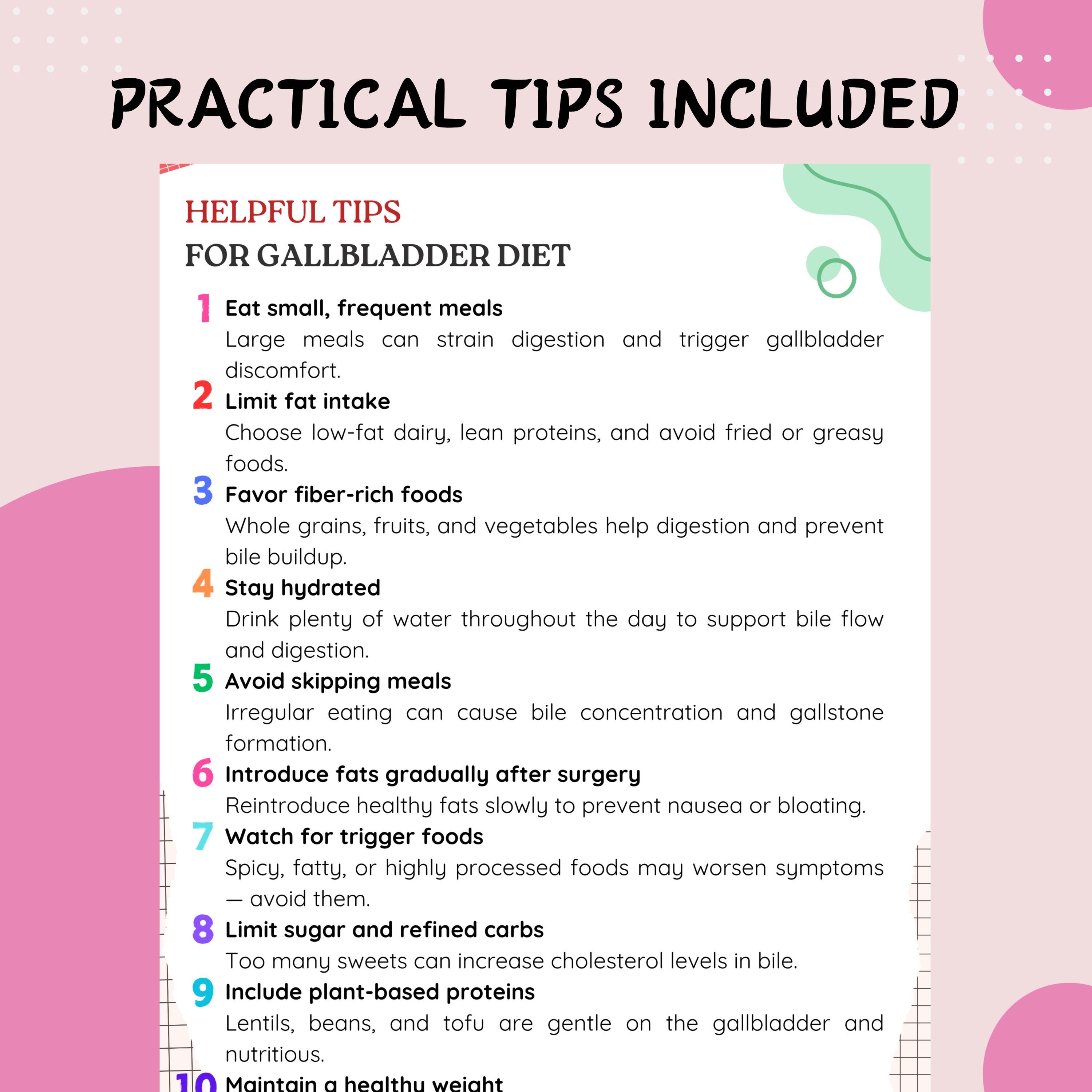 Gallbladder Diet Food List, Gallstones & Post Gallbladder Removal ...