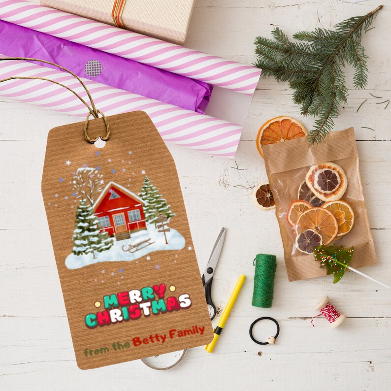 Editable Christmas Gift Tags Printable Template Canva DIY Gift Tag ...