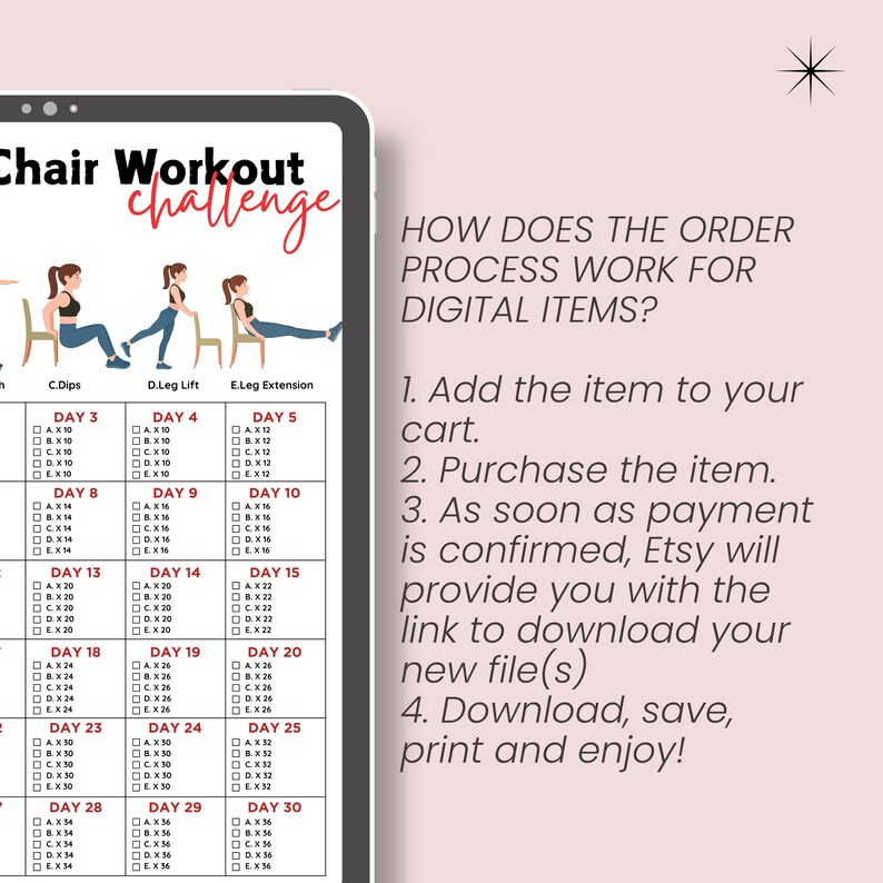 30-day Chair Workout Challenge, Office & Home Exercise, 30 Day Chair ...