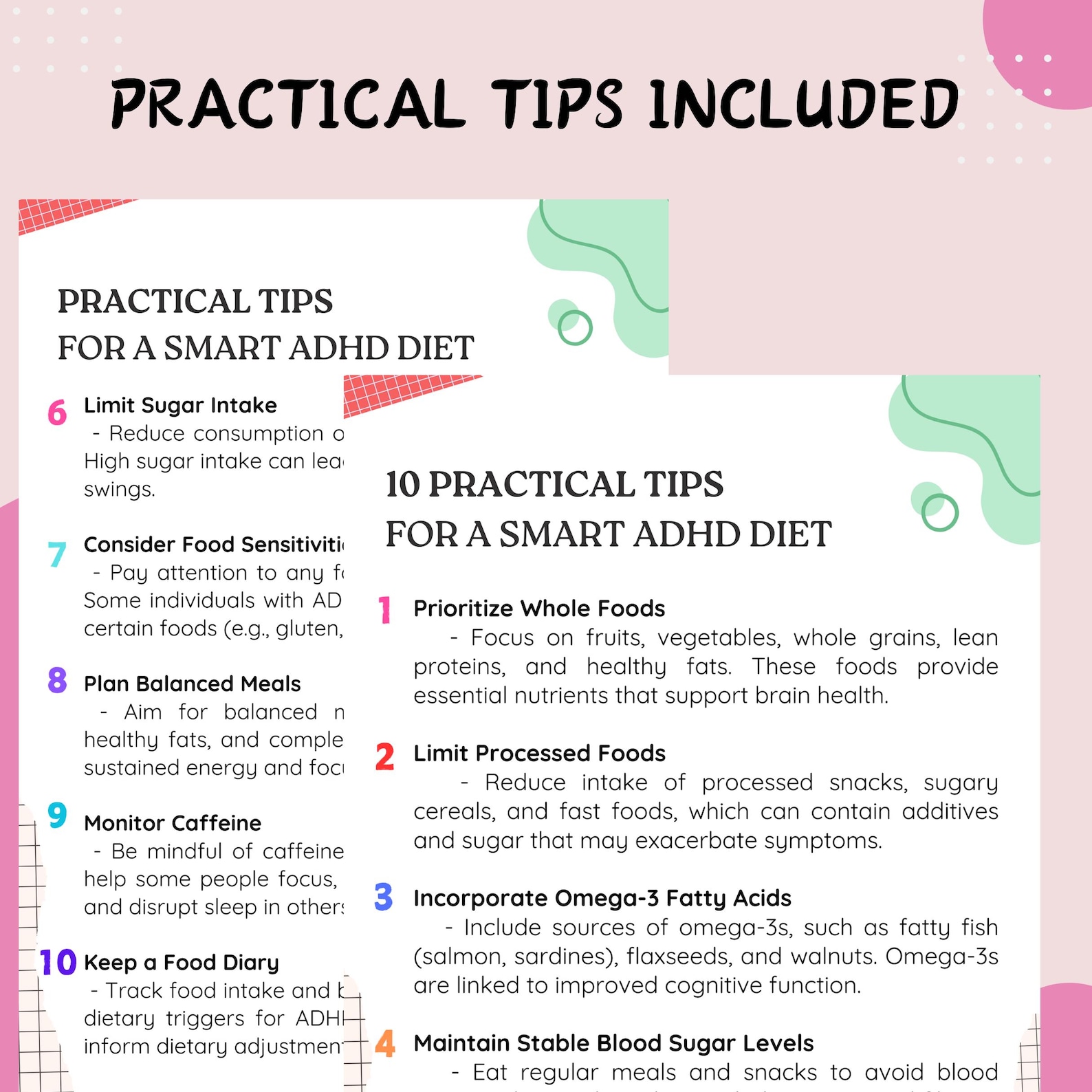 ADHD Diet Food List Printable, ADHD Food Chart, Eat Limit Avoid Chart ...