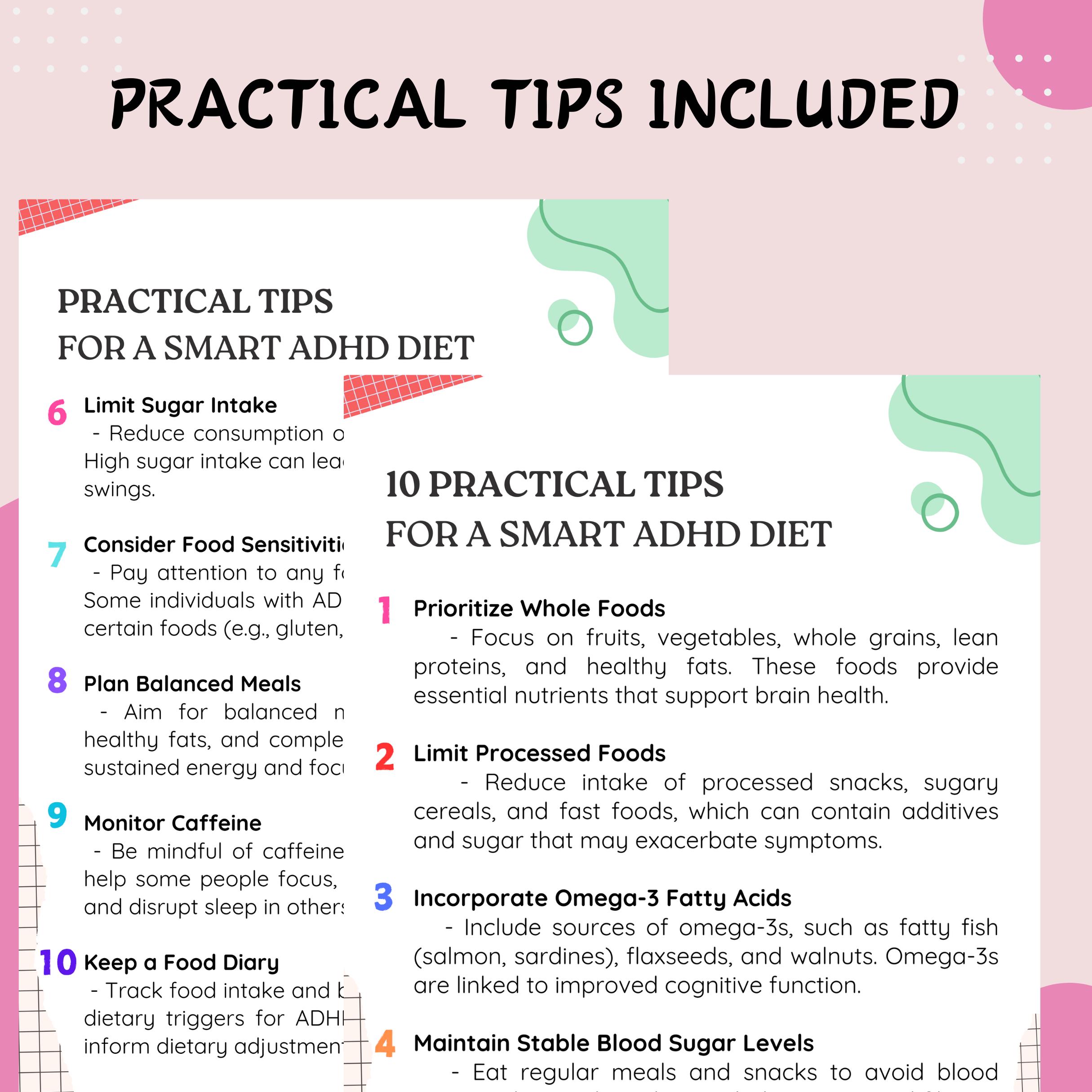 ADHD Diet Food List Printable, ADHD Food Chart, Eat Limit Avoid Chart ...