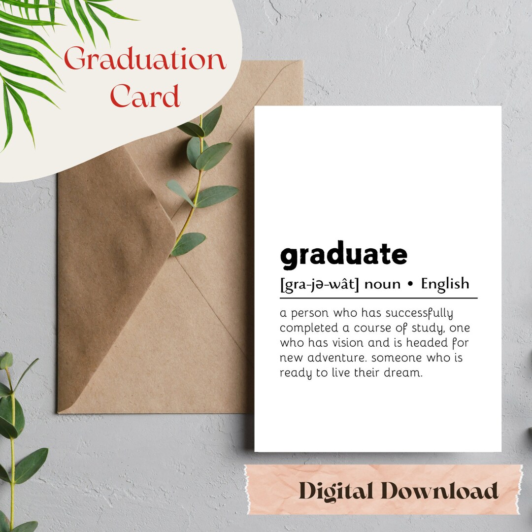 Instant Download Printable Graduation Card Congratulations Graduate ...