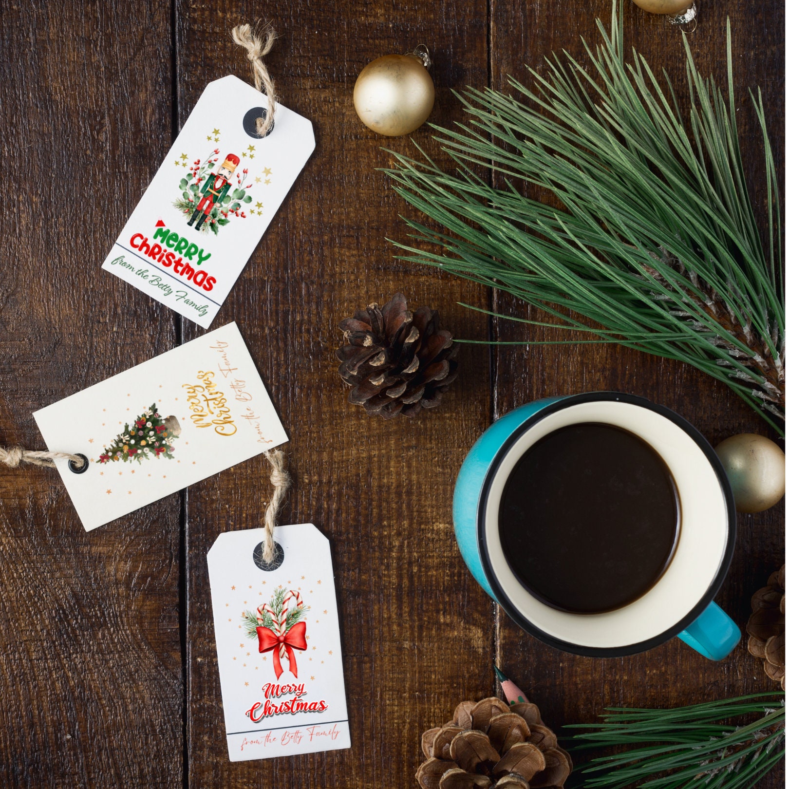 Editable Christmas Gift Tags Printable Template Canva DIY Gift Tag ...