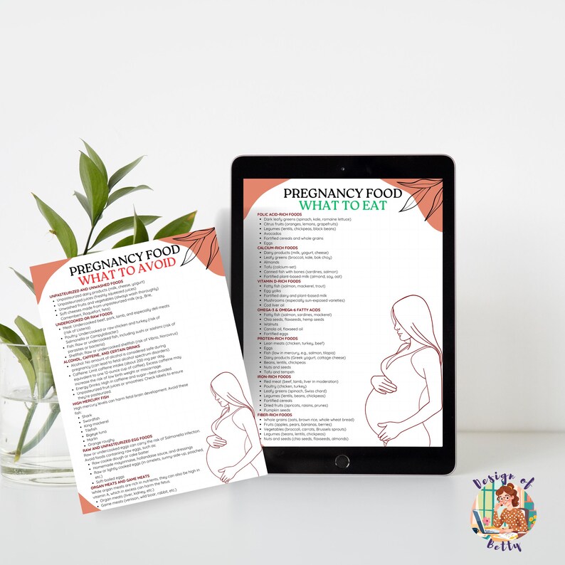 Pregnancy Food Guide: What to Eat & Avoid (PDF Printables) - Etsy