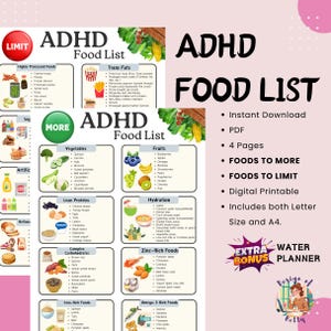 ADHD Diet Food List, Attention Deficit Hyperactivity Disorder Meal Plan ...