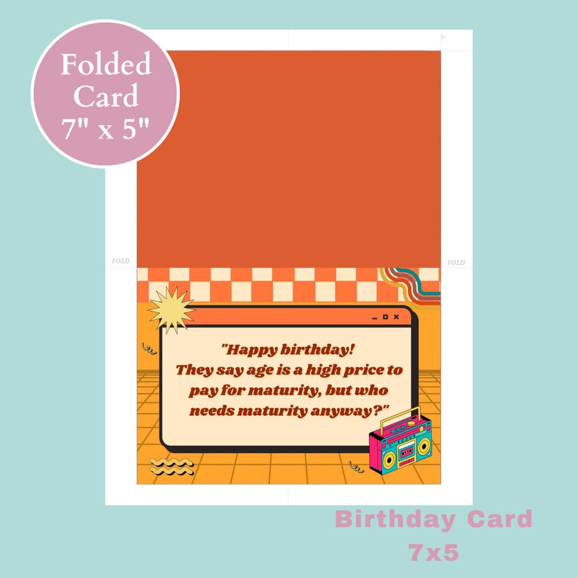 Printable Birthday Card With Fun, Vintage Birthday Card, Printable ...