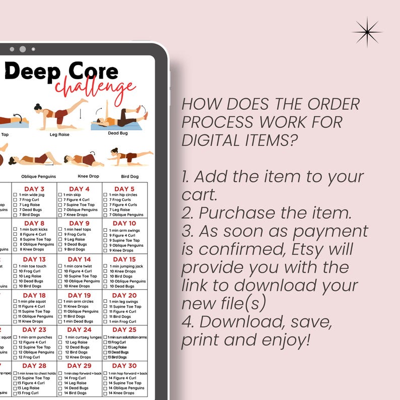 30 Day Challenge Core Workout, Deep Core Exercises, Abdominals, Pelvic ...