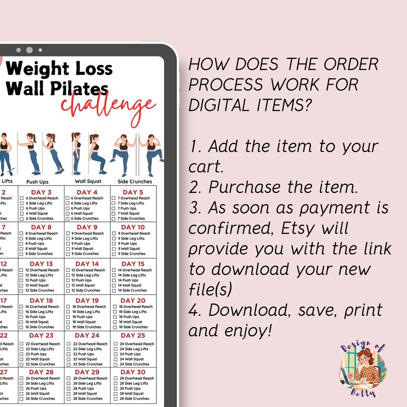 30-day Wall Pilates Challenge, Wall Workout Bundle, Wall Exercise, Wall ...