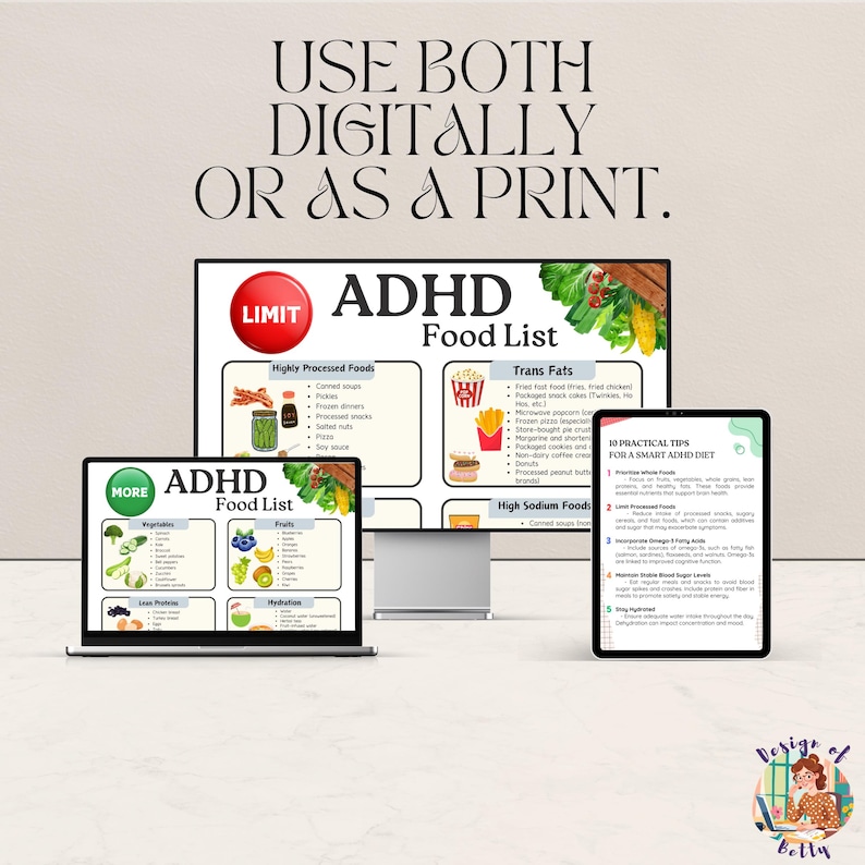 ADHD Diet Food List, Attention Deficit Hyperactivity Disorder Meal Plan ...