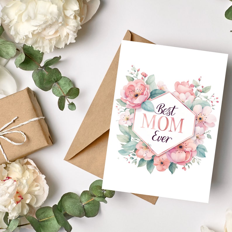 Printable Mother's Day Card Template, Happy Mother's Day, Floral ...