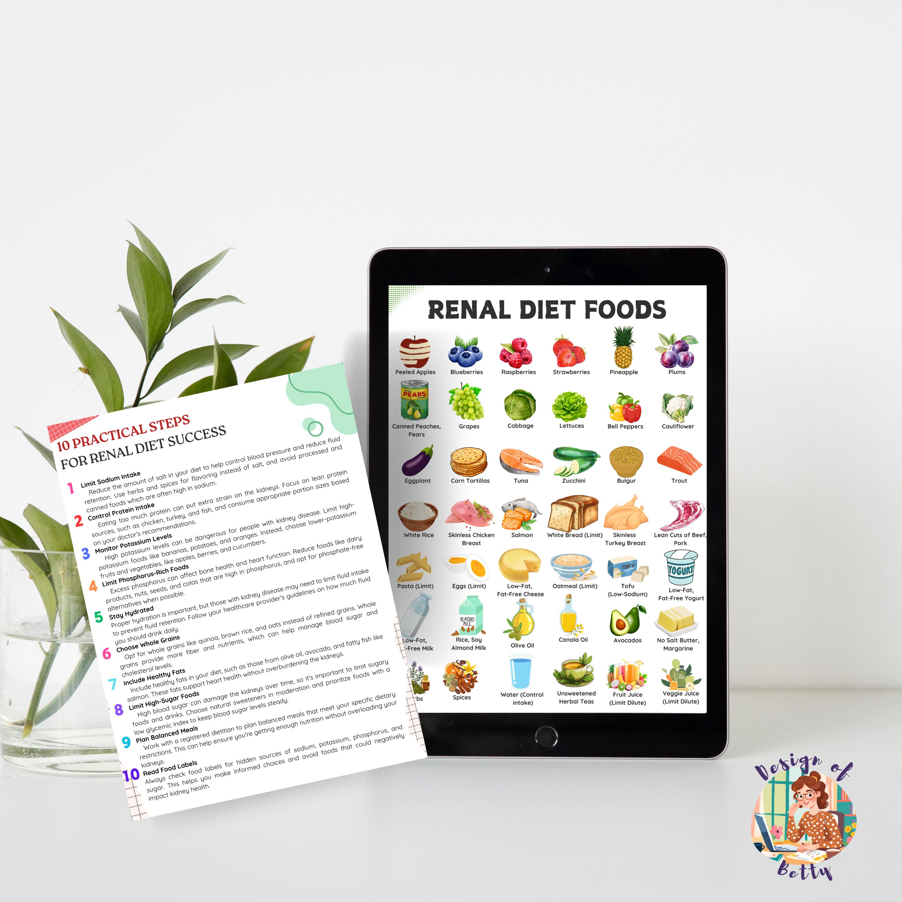 Renal Diet PDF, Healthy Renal Diet Food List, Printable PDF, CKD Diet ...