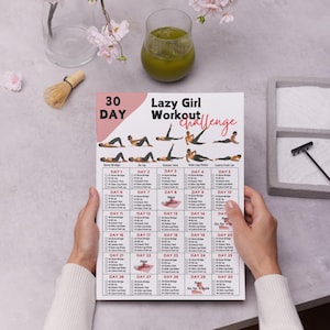 30-day Lazy Girl Workout Challenge, Home Fitness Planner, Easy to ...