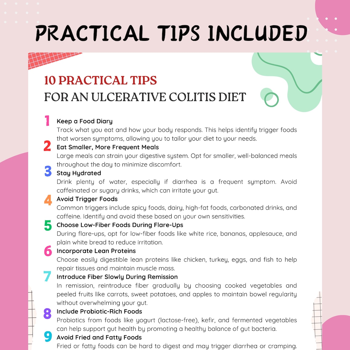 Ulcerative Colitis Food List and Crohns Disease IBD Diet Plan, Anti ...