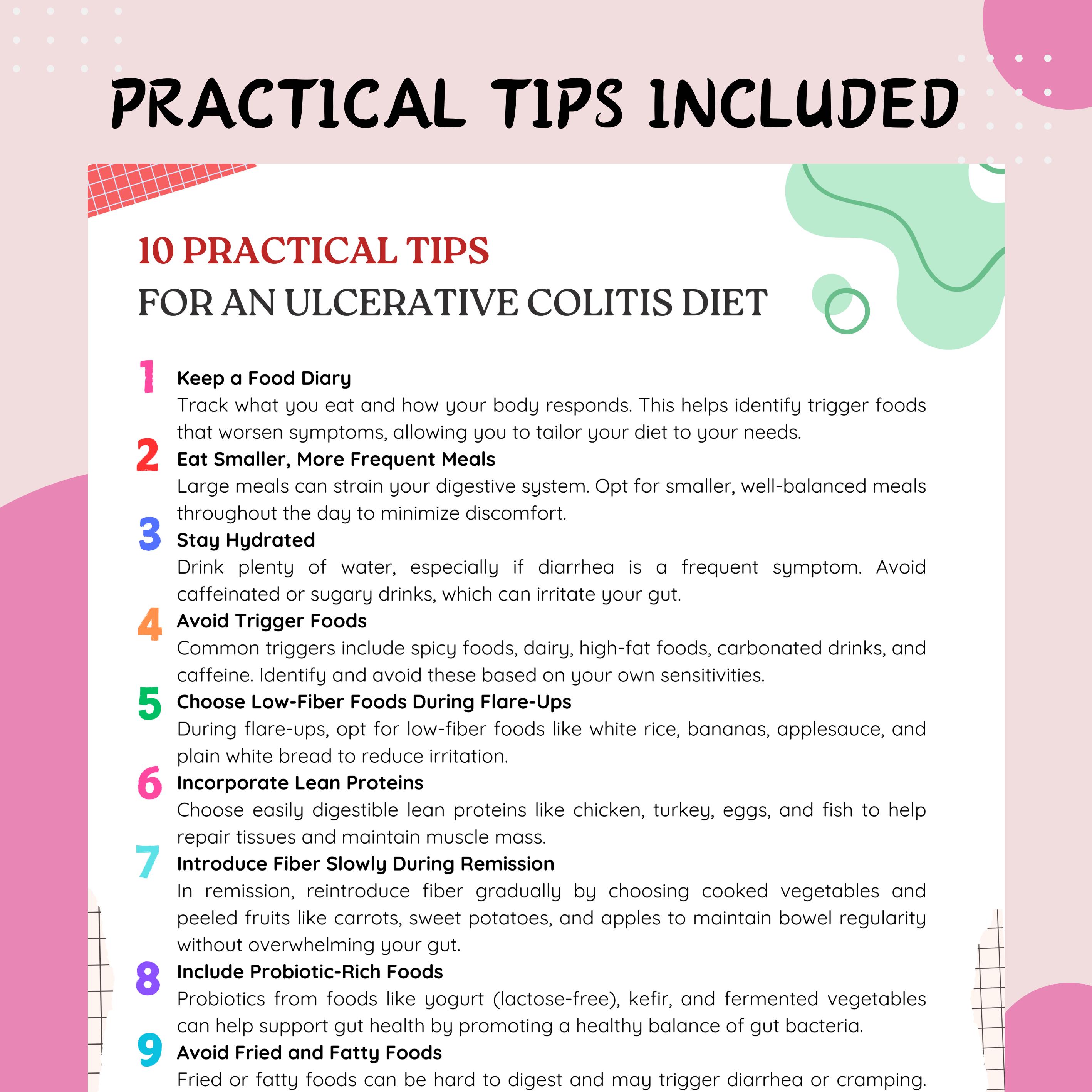 Ulcerative Colitis Food List and Crohns Disease IBD Diet Plan, Anti ...