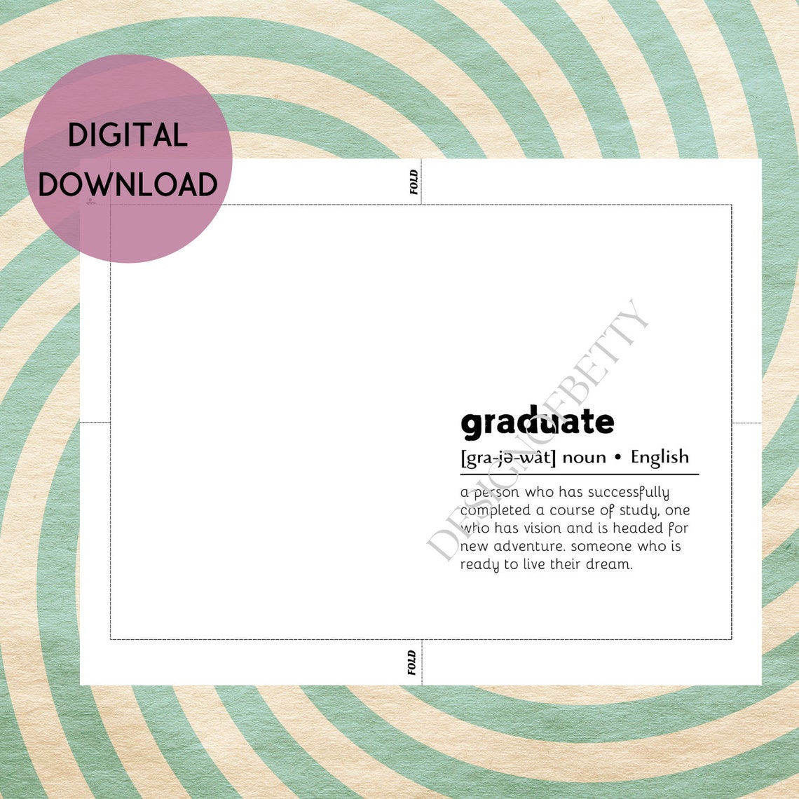 Instant Download Printable Graduation Card Congratulations Graduate ...