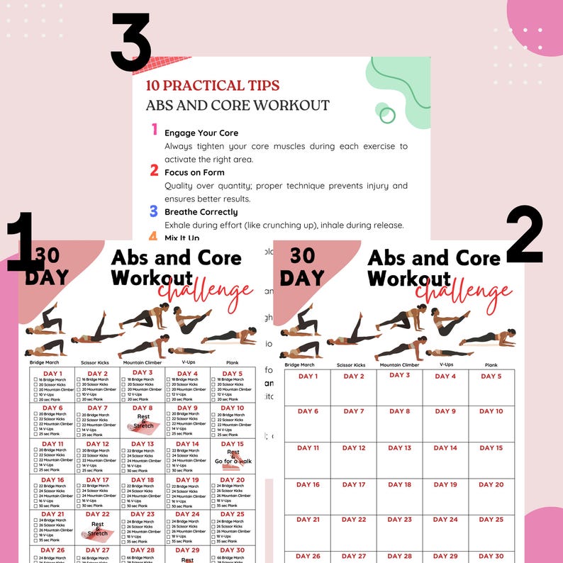 30 Day Abs and Core Workout Challenge | Core Workout Plan | Strengthen ...