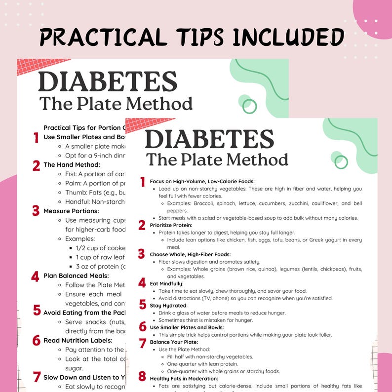 Diabetic Food List in the Plate Method, Diabetic Meal Plan and Food ...