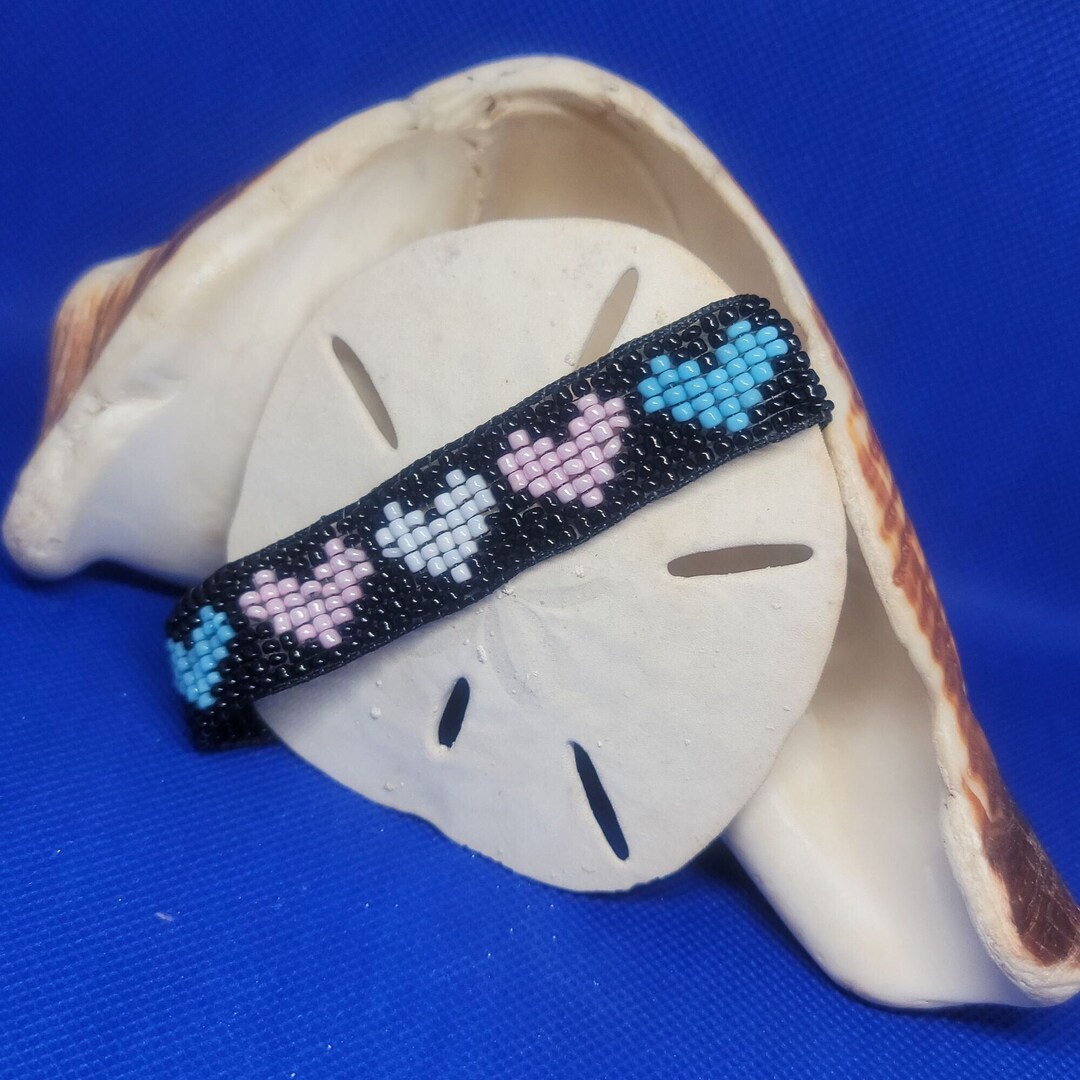 Transgender Hearts, LGBTQ, Glass Seed Bead, Adjustable Bracelet - Etsy