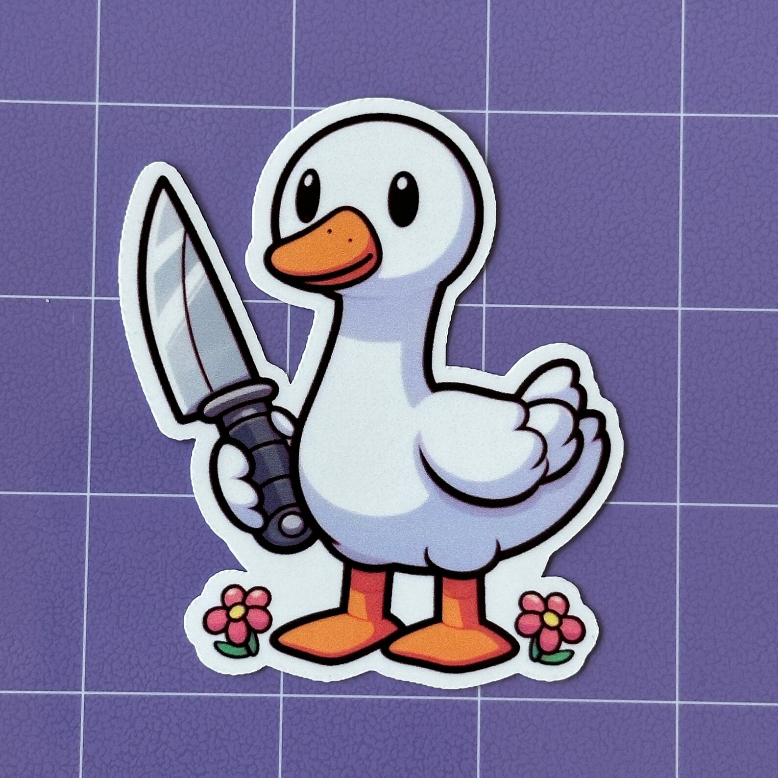 Goose Carrying a Knife - Vinyl Sticker - Etsy