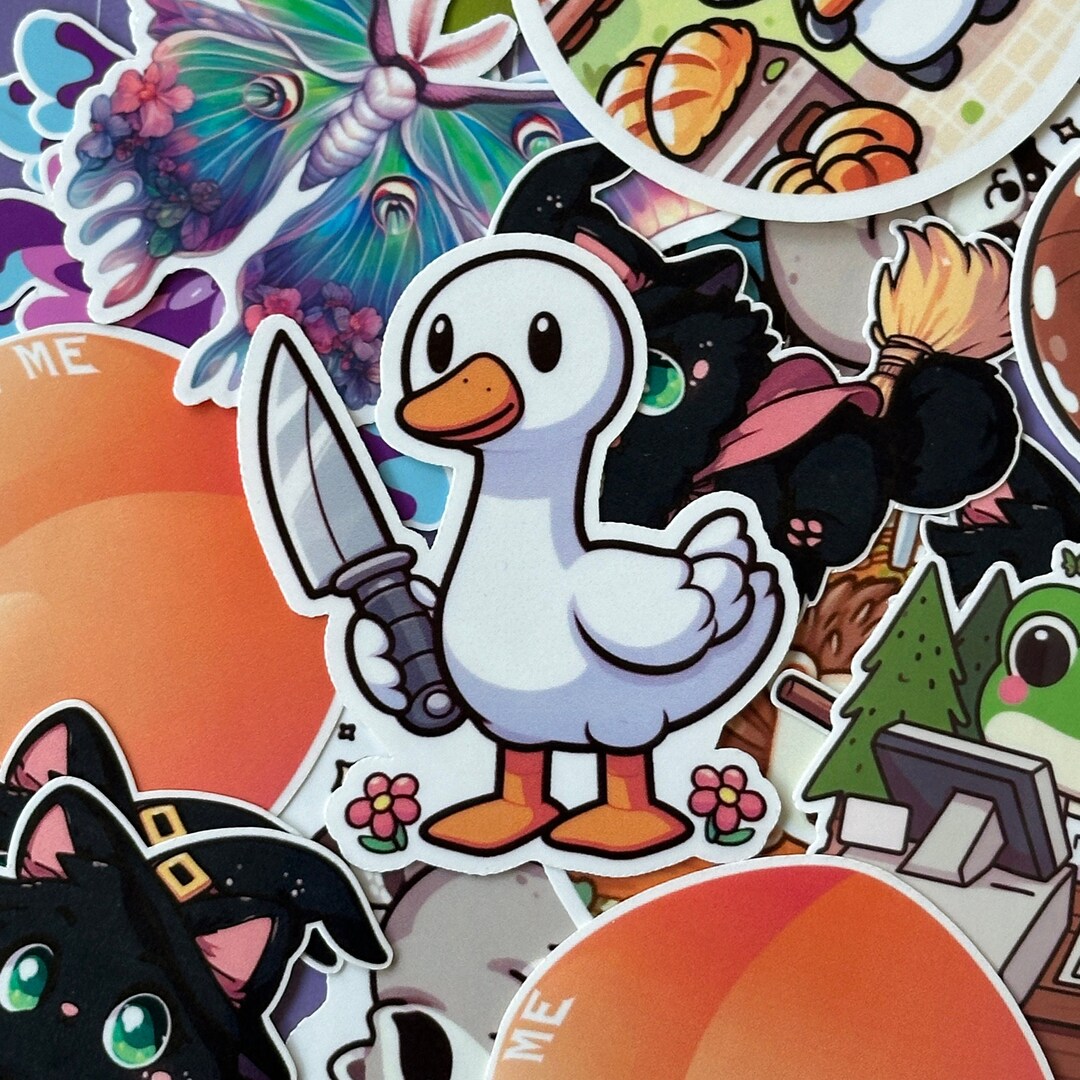 Goose Carrying a Knife - Vinyl Sticker - Etsy