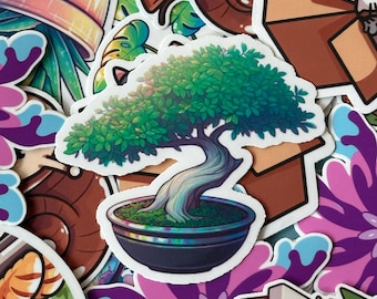 Bonsai Tree Vinyl Sticker Japanese Culture Laptop Sticker - Etsy