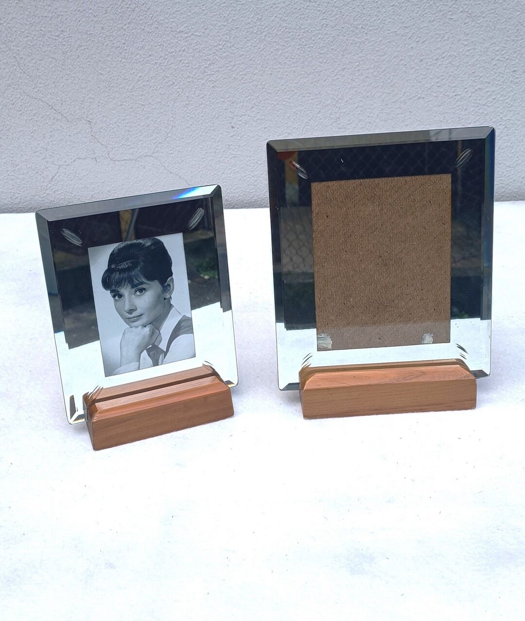 Pair of Mirrored Glass Photo Frames - Etsy