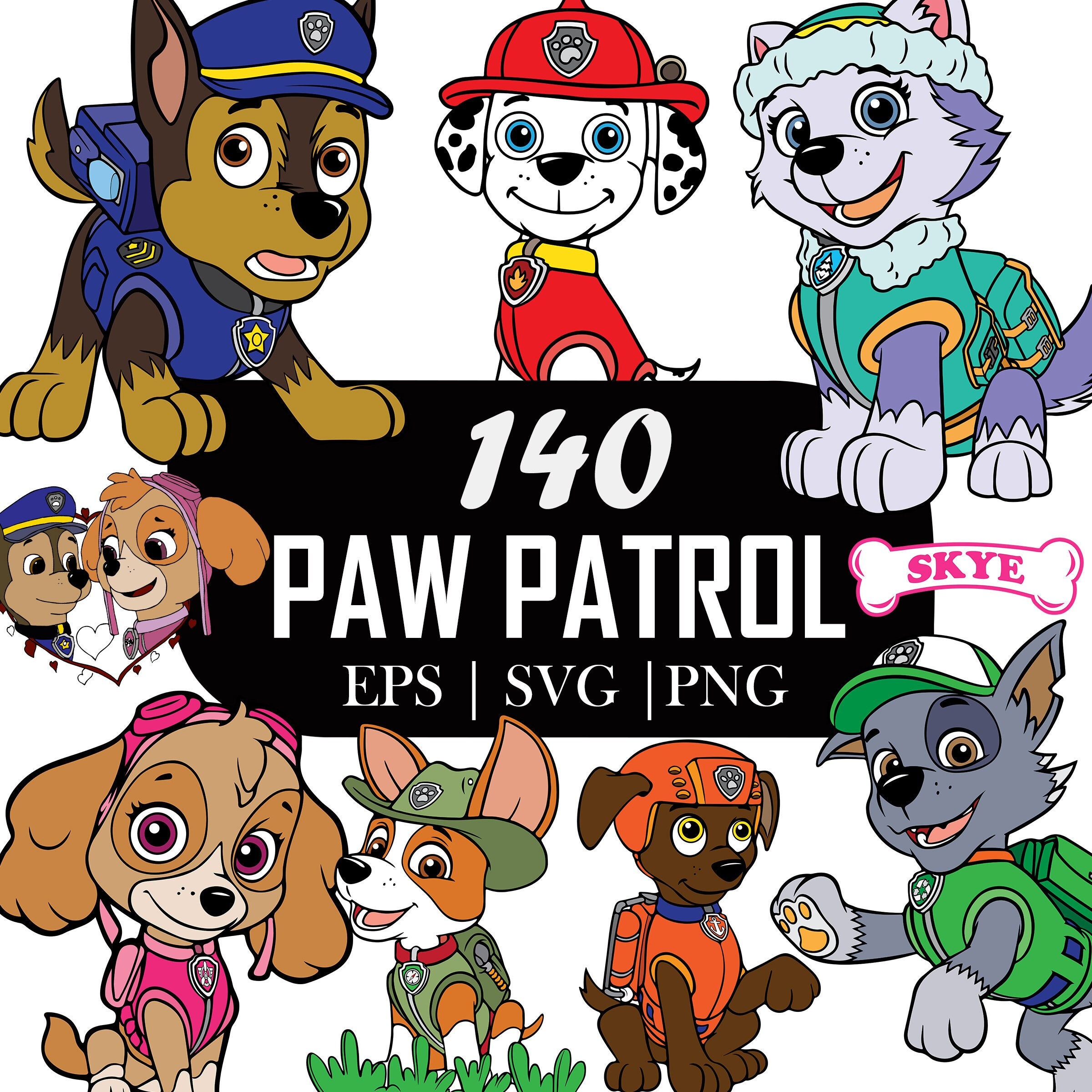 140 Paw Patrol SVG Bundle Digital File Cricut Designs Cricut Svg Cricut ...