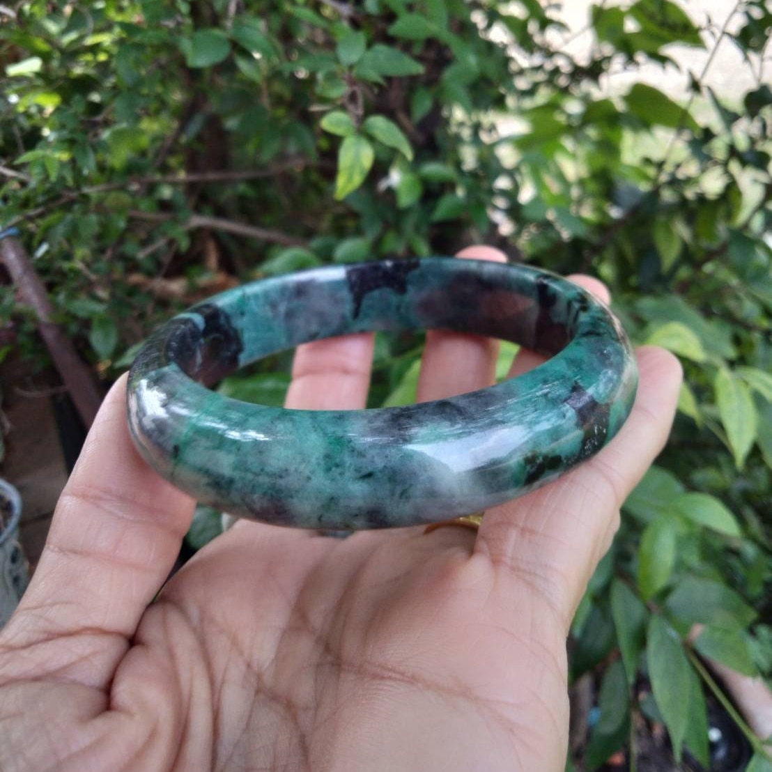 Burmese Jade Bangle Jadeite Type A Flat Belly Shape Natural Jadeite ...