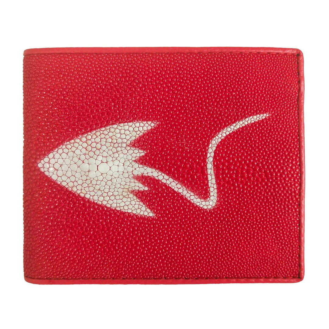 Authentic Stingray Leather Men's Wallet Red Color Stingray Pattern ...
