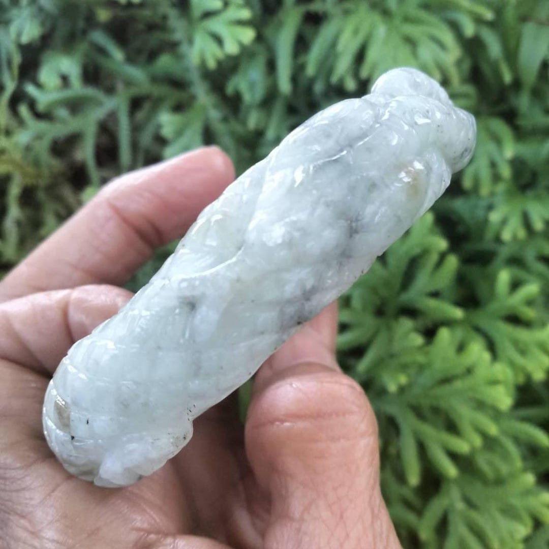 Burmese Jade Bangle: Carved White Jadeite, 57.1mm - Etsy