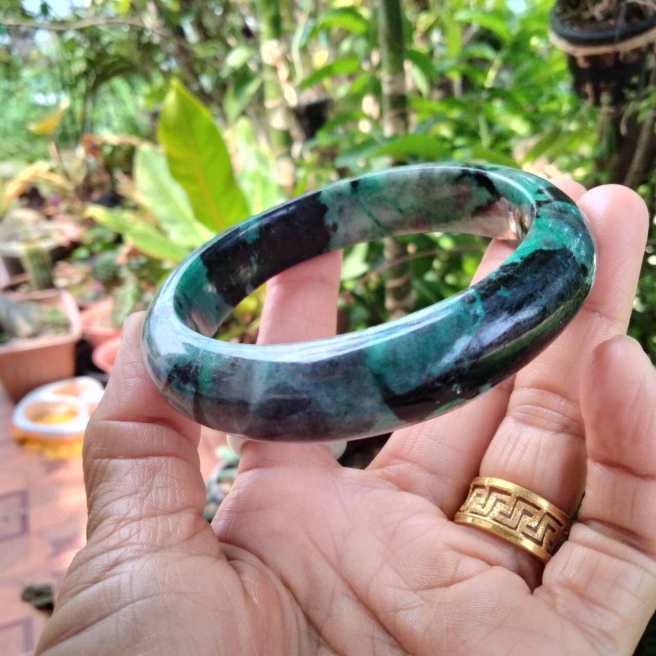 Burmese Jade Bangle Jadeite Type A Flat Belly Shape Natural Jadeite ...