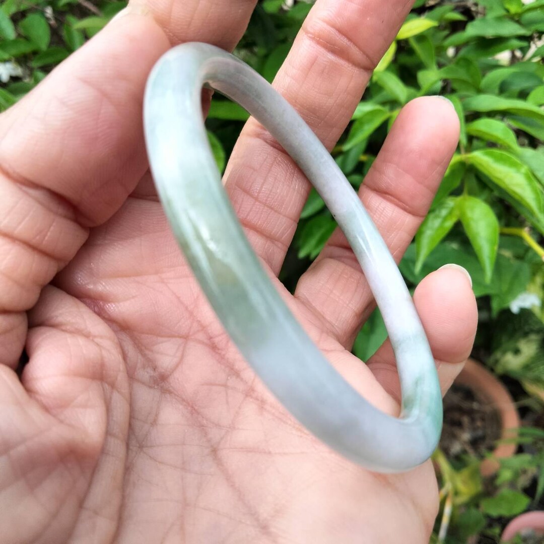 Burmese Jade Bangle Clear Texture Donut Shape Thin Beautiful Light ...