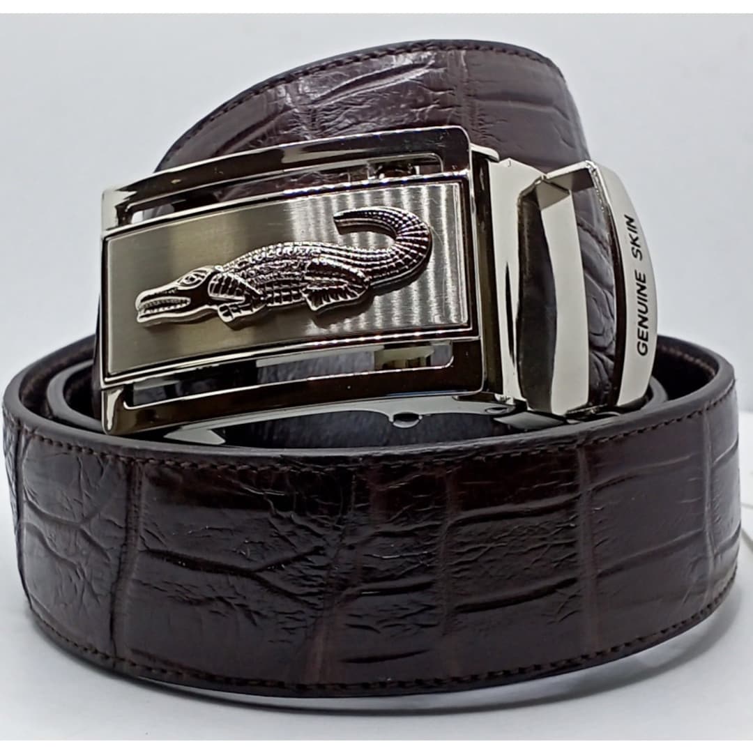 Genuine Alligator Belly Leather Belt Auto Lock Buckle OAK GRADE Export ...