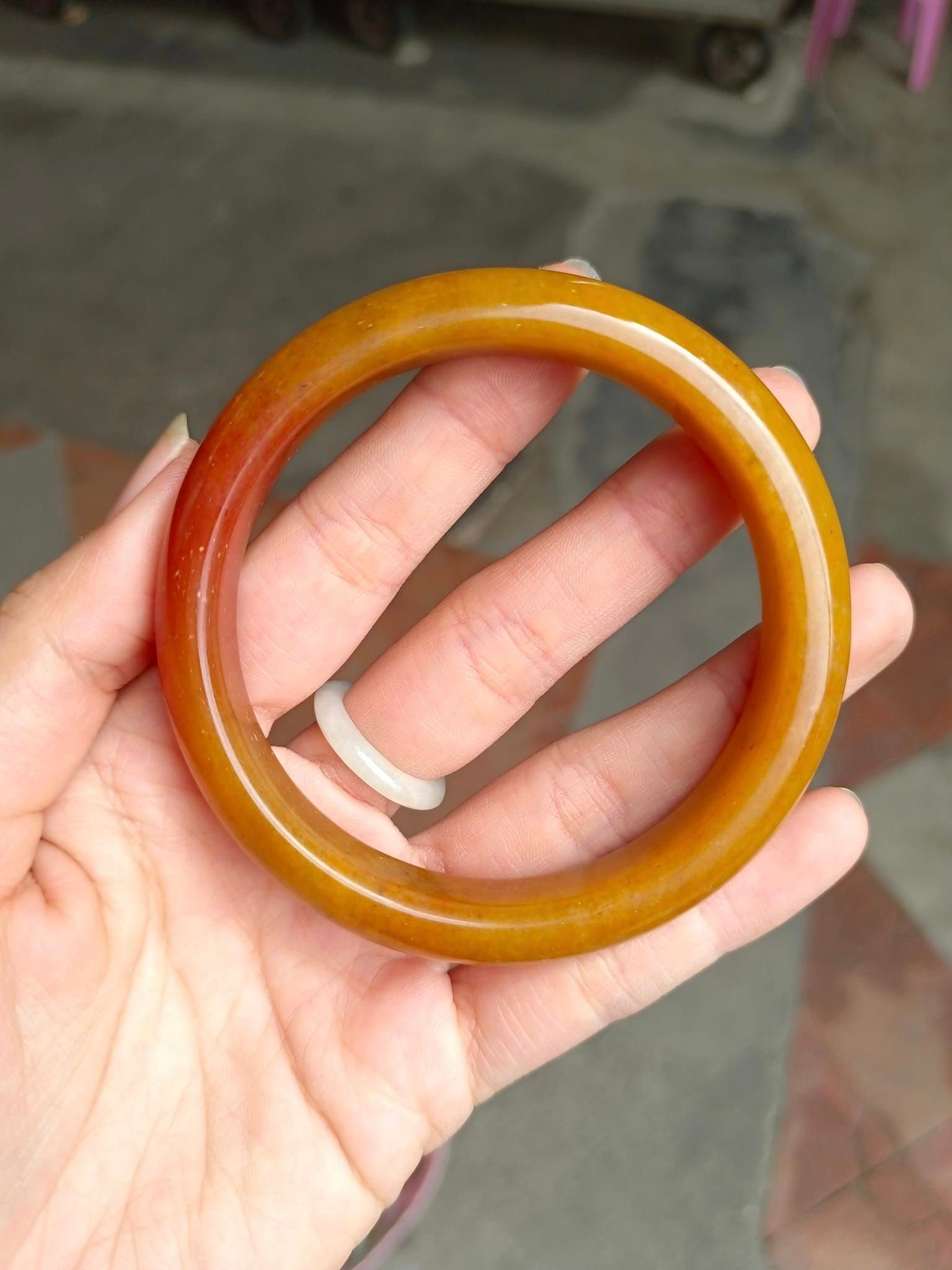 Honey Jade Bangle Yellow Orange Color Jadeite Type A Inner 63 Mm - Etsy
