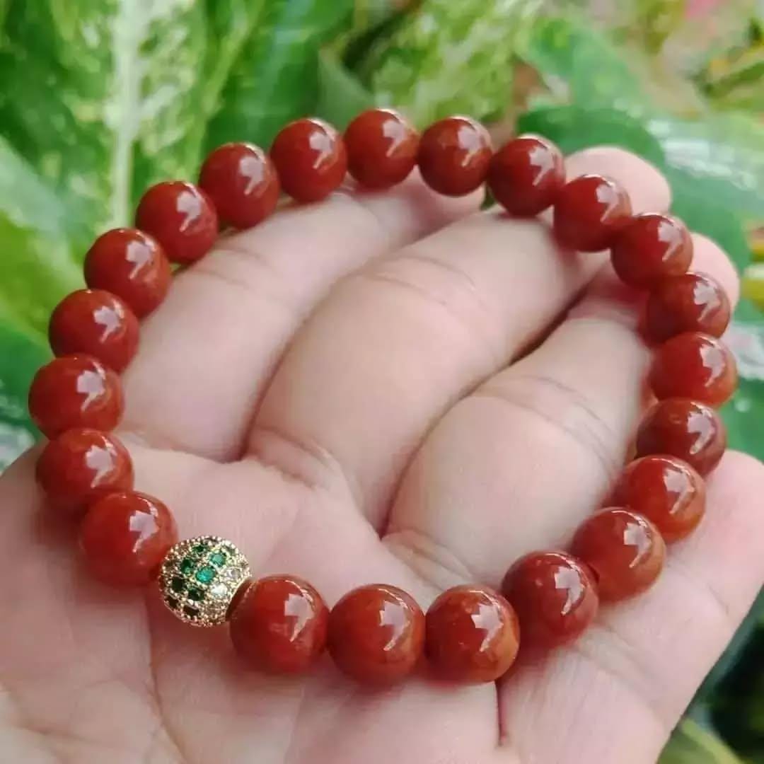 Burmese Jade Brick Red Wax Texture Size 88 Mm Wrist Size 17 Mm Natural ...