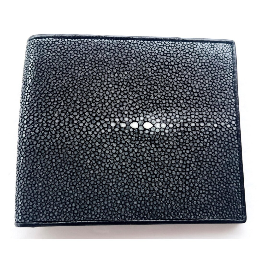 Genuine Stingray Leather Wallet Men's Purse Money Bag Glossy Black - Etsy