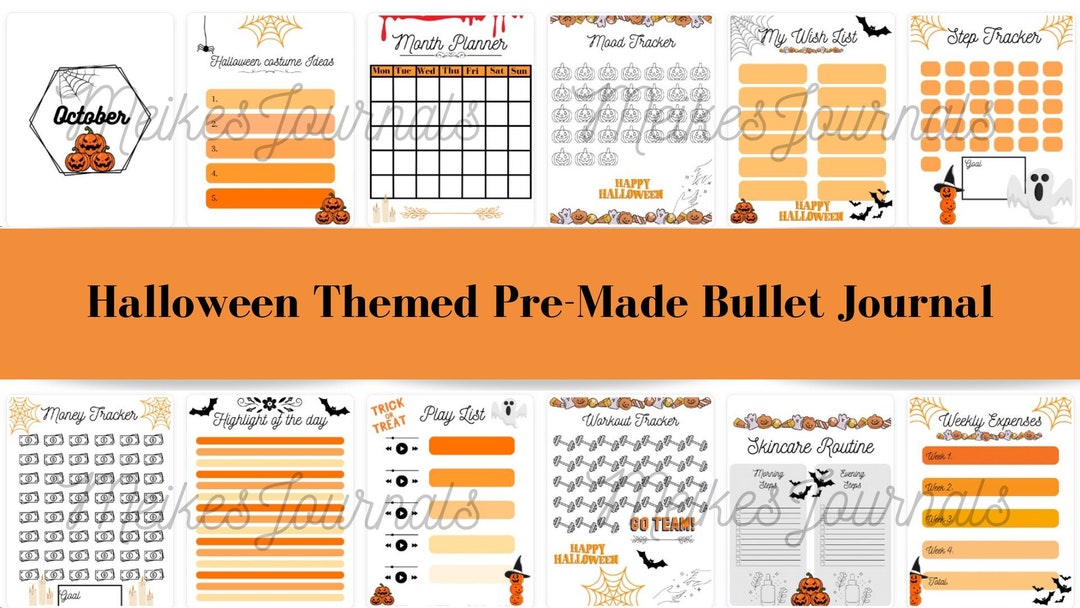 October/halloween Themed Bullet Journal - Etsy